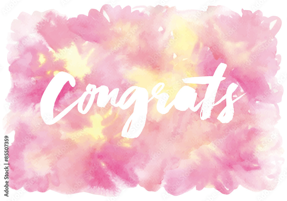 Congratulations. Abstract background. Watercolor. Stock Vector | Adobe ...