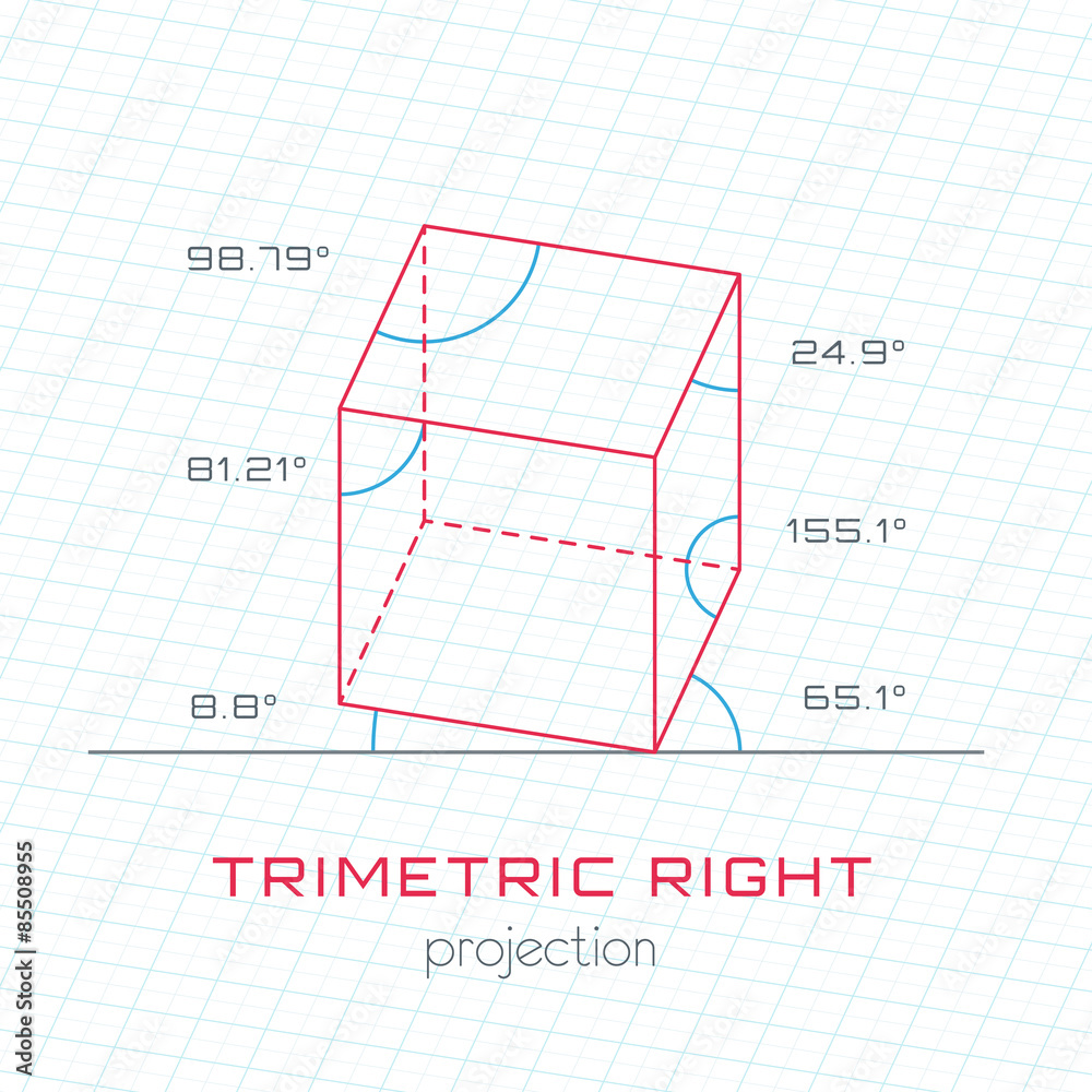 Frame Object In Axonometric Perspective Trimetric Right Templa Stock Vector Adobe Stock