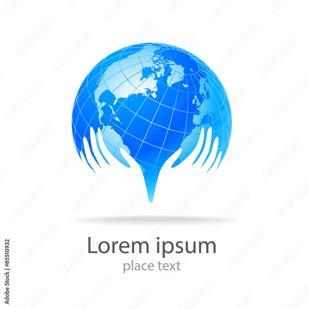 logo earth in hands Stock Vector | Adobe Stock