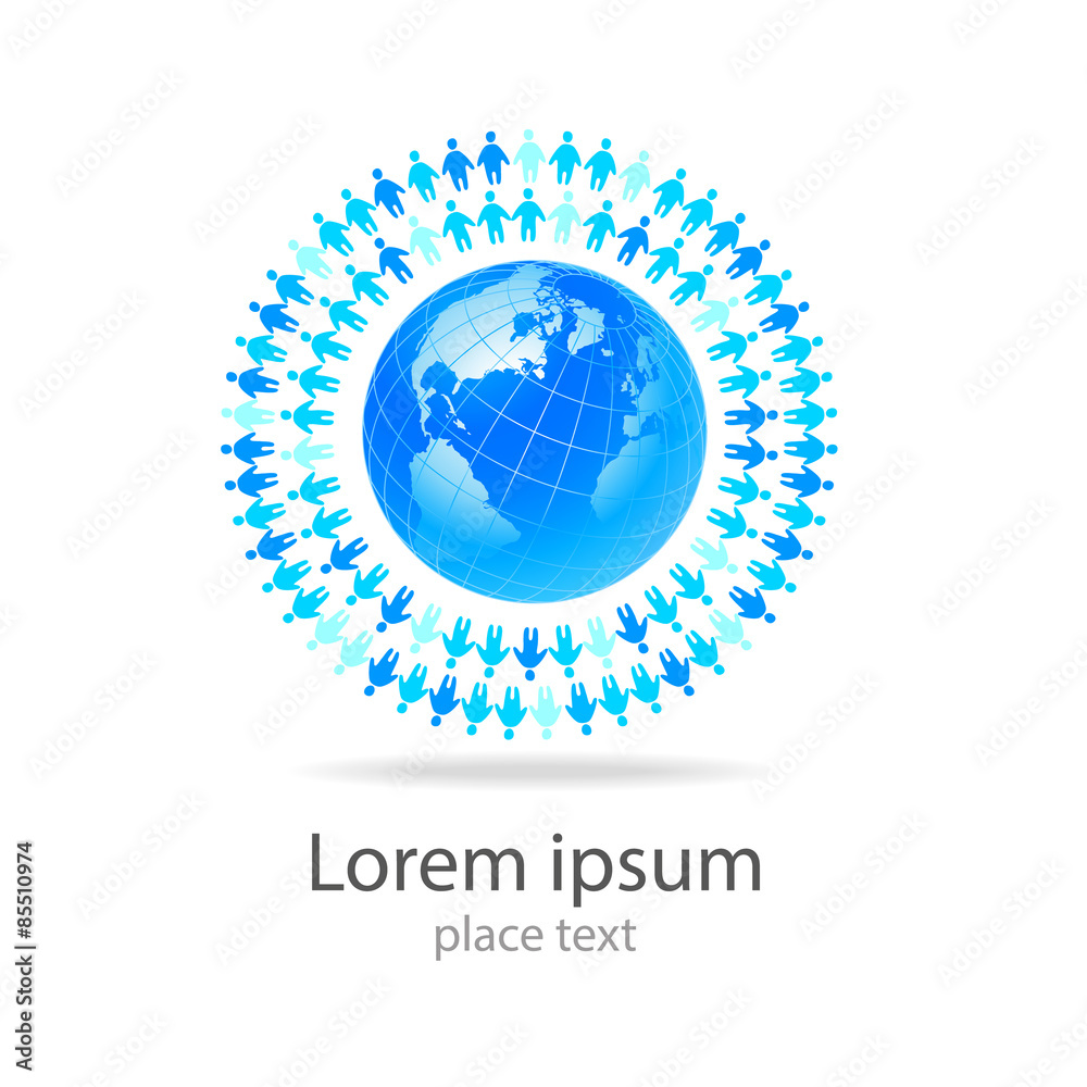 logo earth people Stock Vector | Adobe Stock