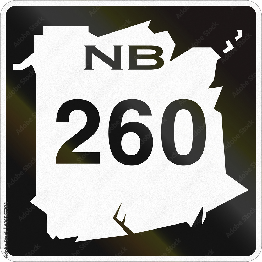 New Brunswick highway route marker for highway number 260. The sign ...