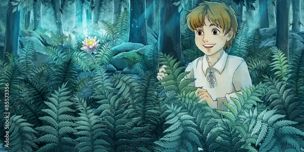 Cartoon fairy tale scene - illustration for the children Stock ...