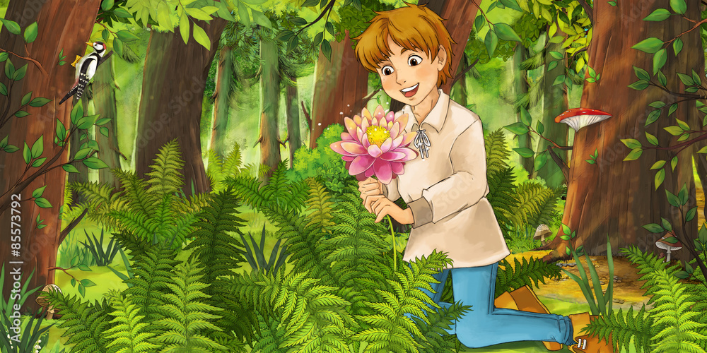 Cartoon fairy tale scene - illustration for the children Stock ...