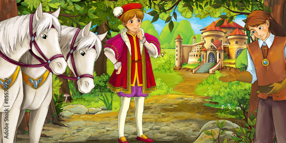 Cartoon fairy tale scene - illustration for the children Stock ...