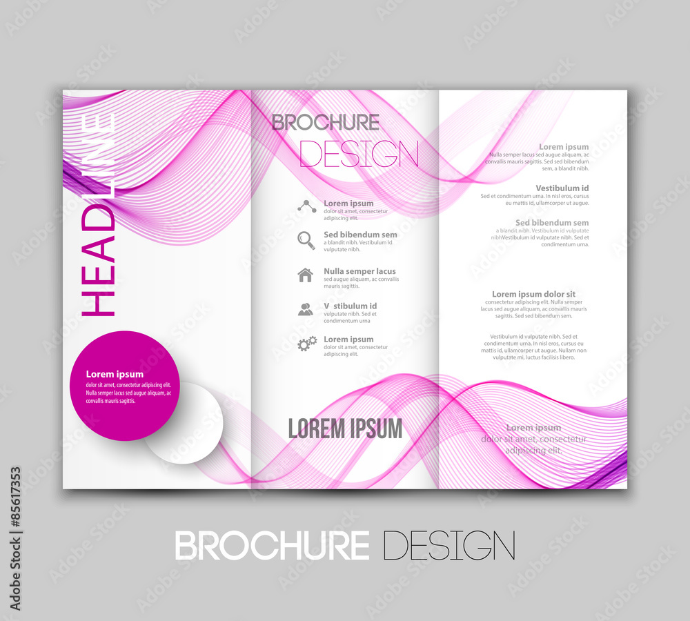 Vector template leaflet design with color lines Stock Vector | Adobe Stock