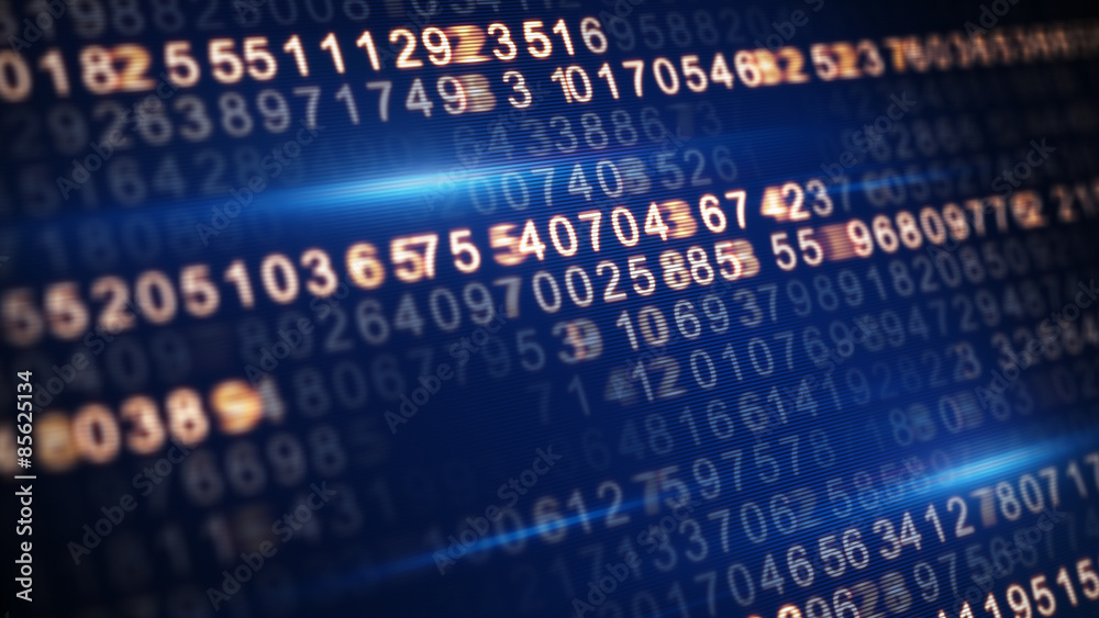 digital code on screen selective focus Stock Illustration | Adobe Stock