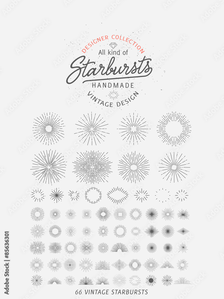 66 Handmade starburst for vintage retro logos, signs. - Designers ...