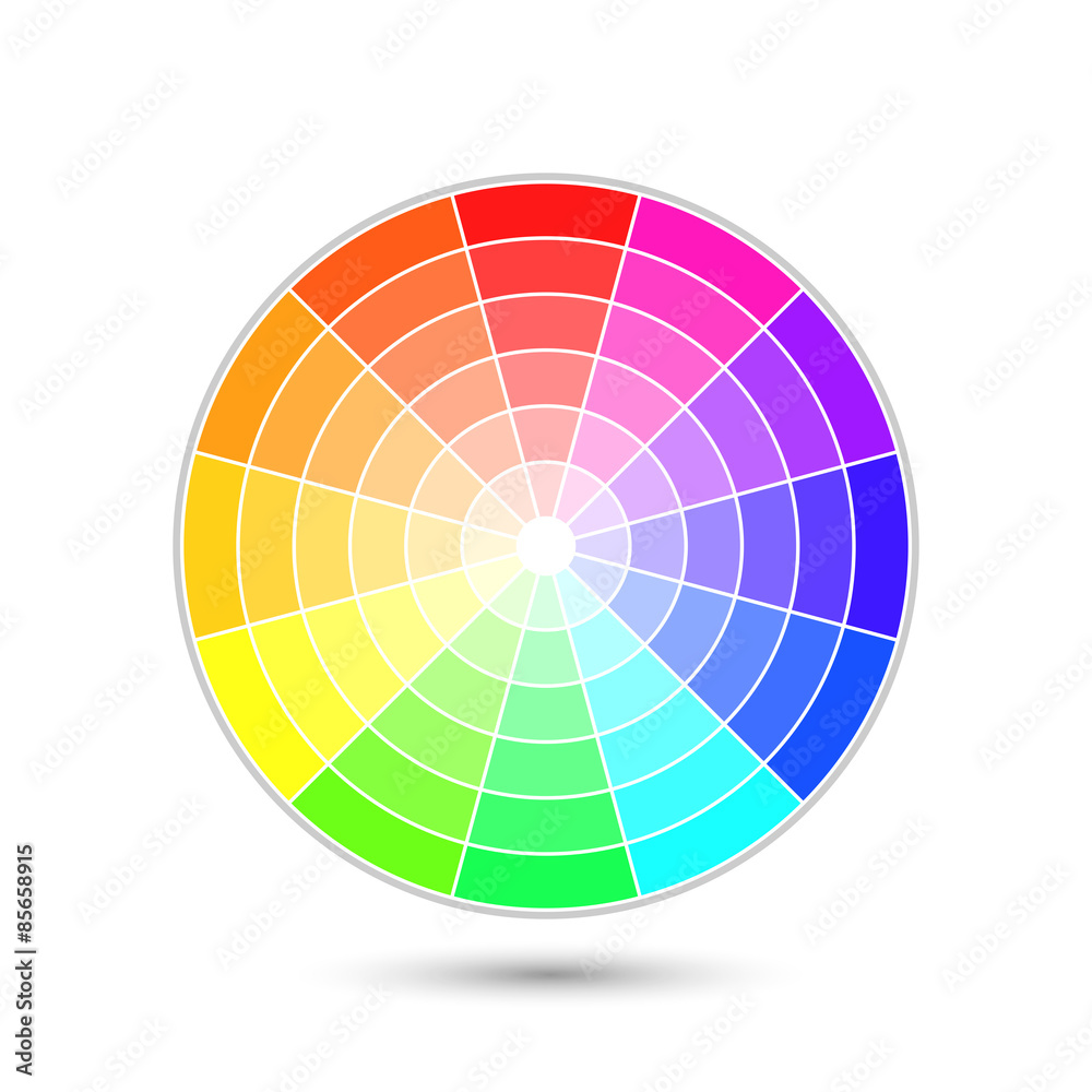 Vector color wheel isolated on white background Stock Vector | Adobe Stock