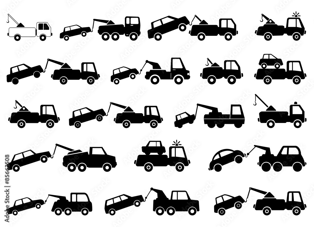 Abschleppdienst und Abschleppwagen Schild Stock Vector | Adobe Stock