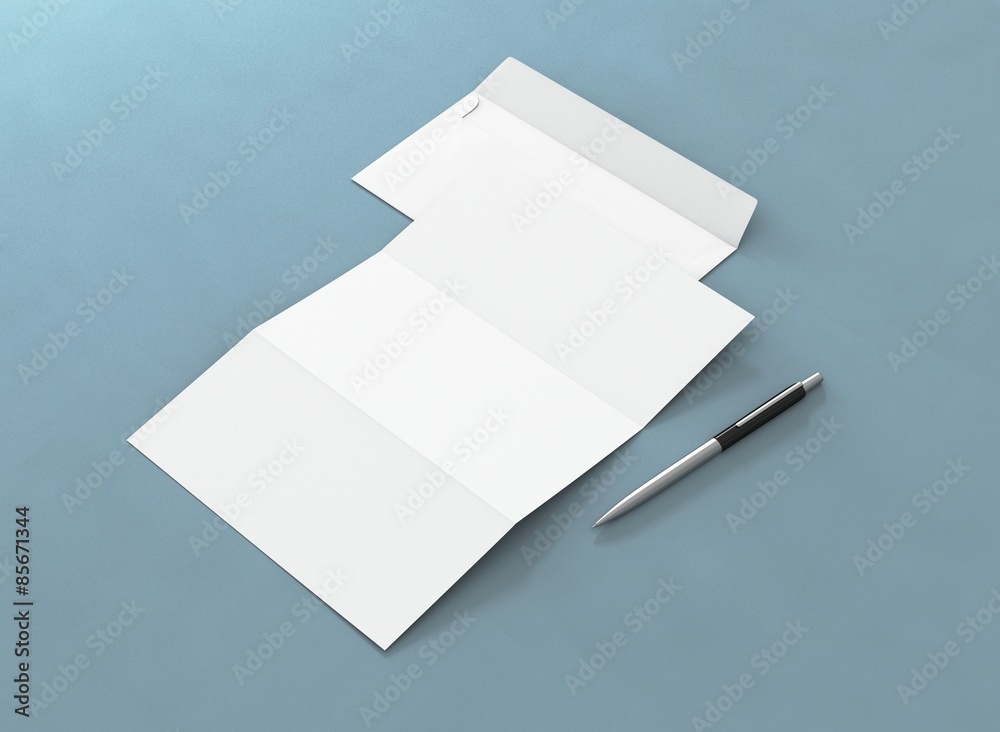 Briefpapier Kuvert Vorlage Kugelschreiber Stock Illustration | Adobe Stock