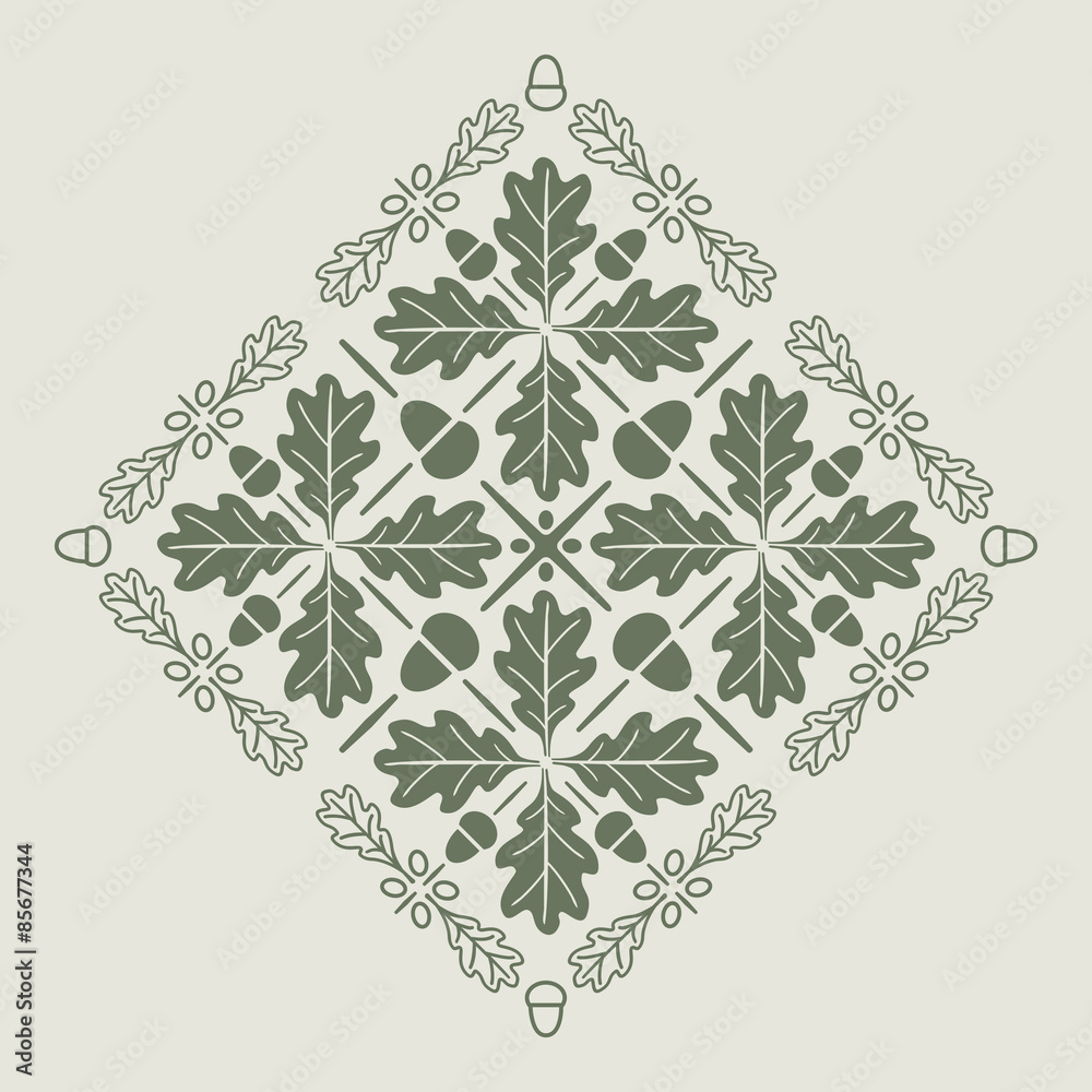 Oak leaf pattern design for many kinds of decorative purposes. The ...