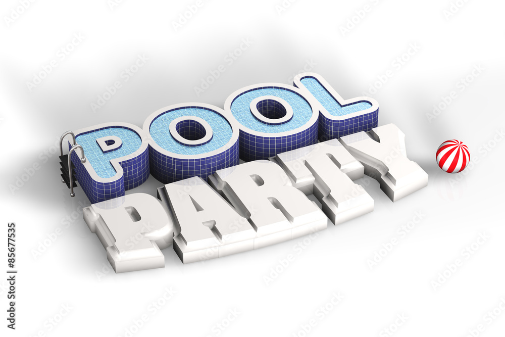 Poolparty - Typo Leiter 1.jpg Stock Illustration | Adobe Stock