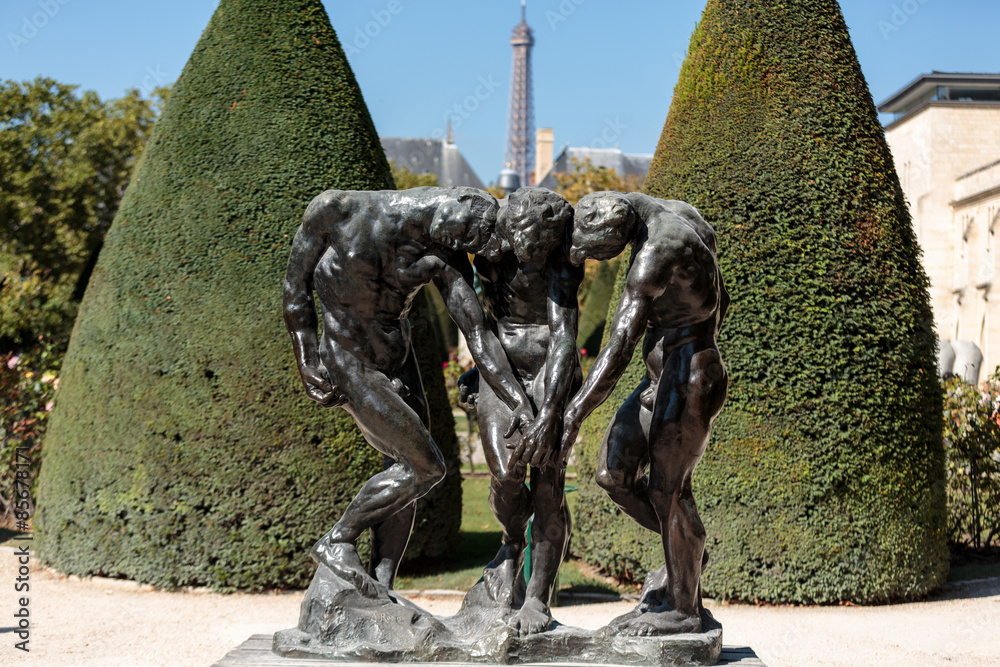 Paris - Museum Rodin. Sculpture of the Three Shades inspired with ...