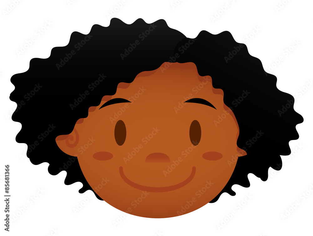 Cartoon Face Isolated On White Background Stock Vector | Adobe Stock