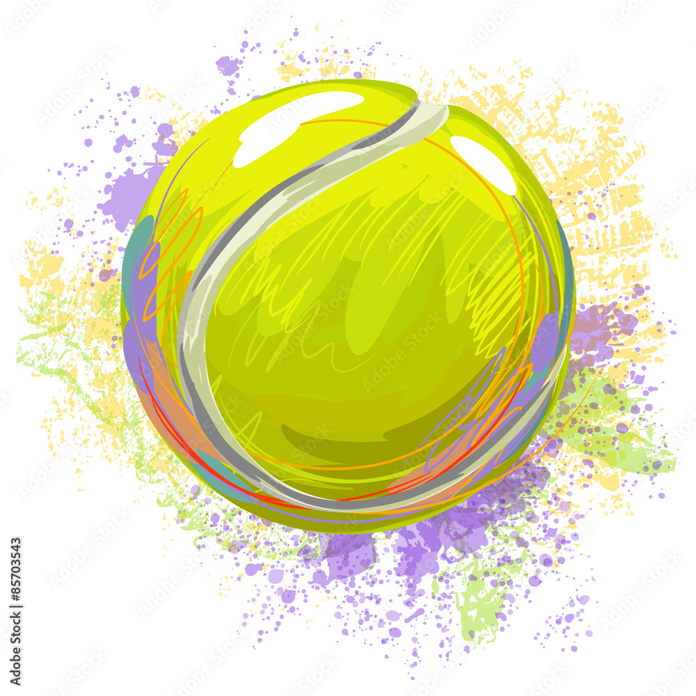 Tennis Ball All elements are in separate layers and grouped. Stock ...
