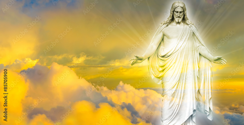 Jesus Christ in Heaven panoramic image Stock Photo | Adobe Stock