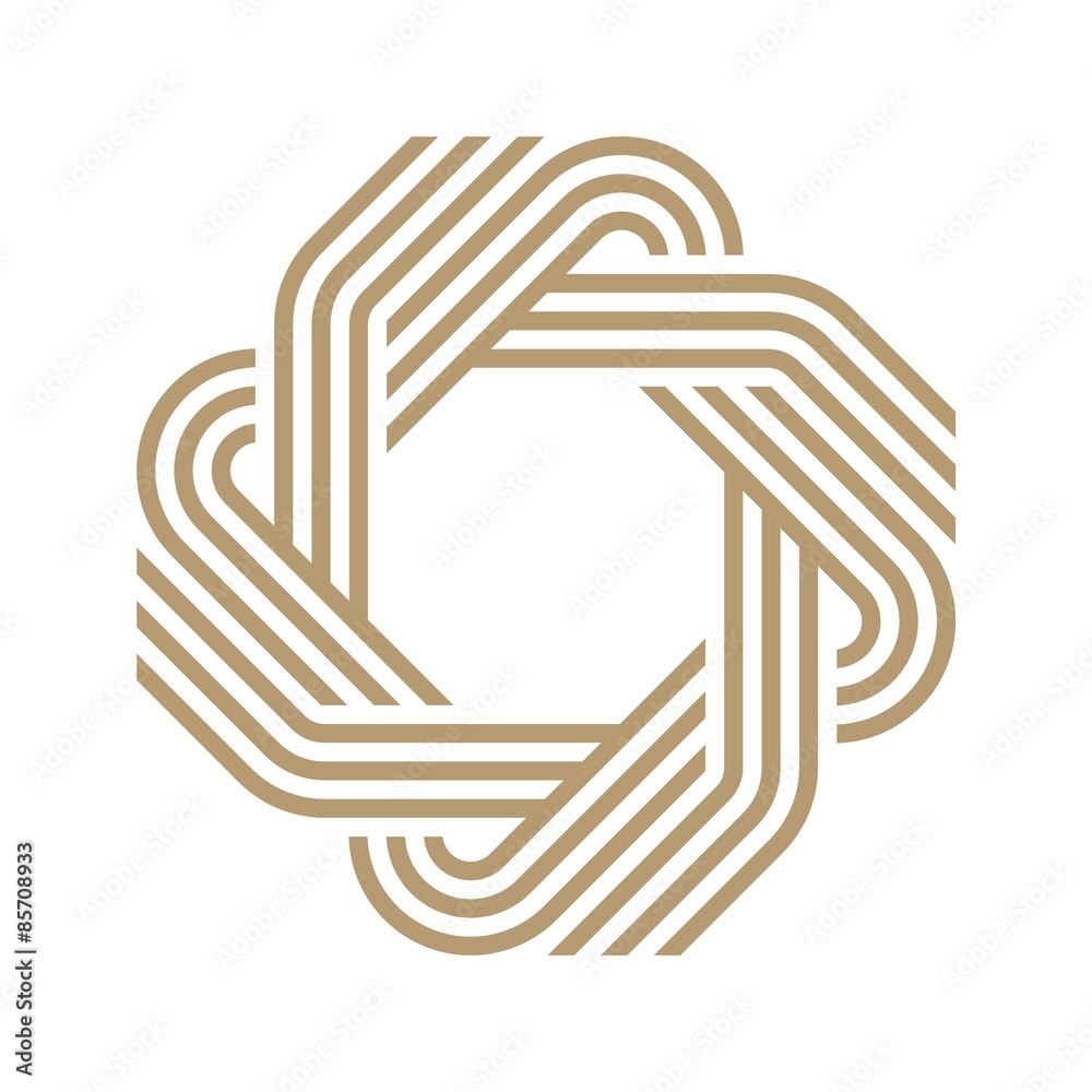 Logo octagon brown vector abstract Stock Vector | Adobe Stock