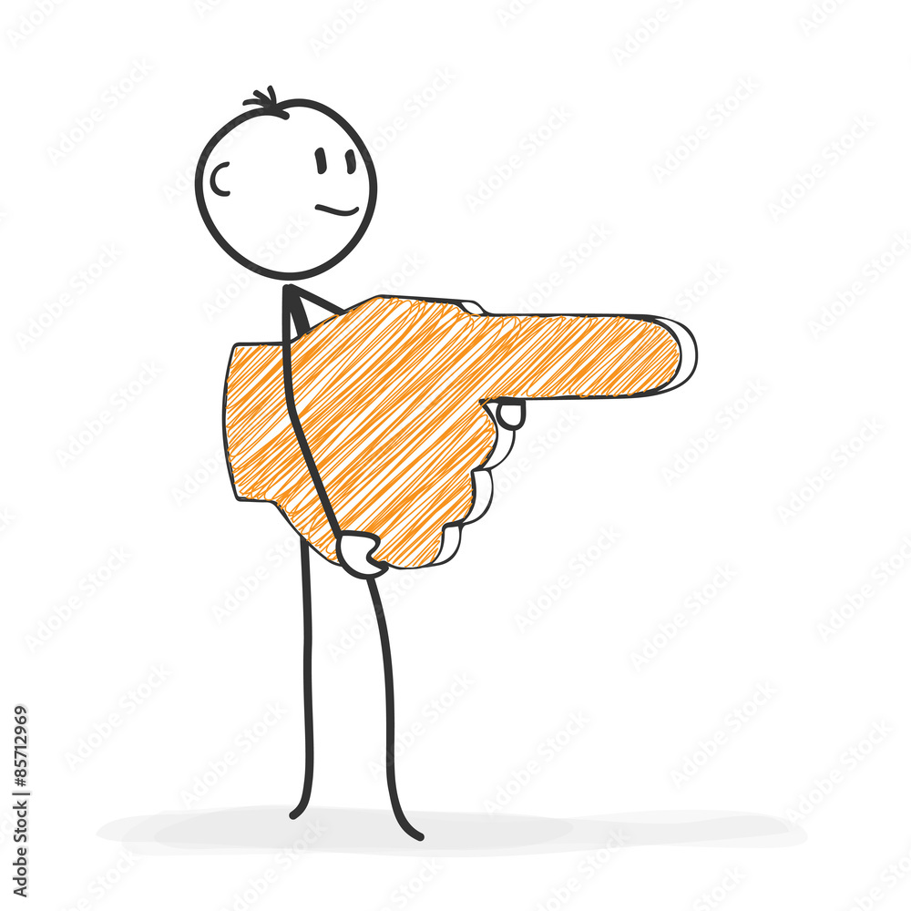 Strichmännchen mit Zeigefinger - Hand, Finger, zeigend, Männchen ...