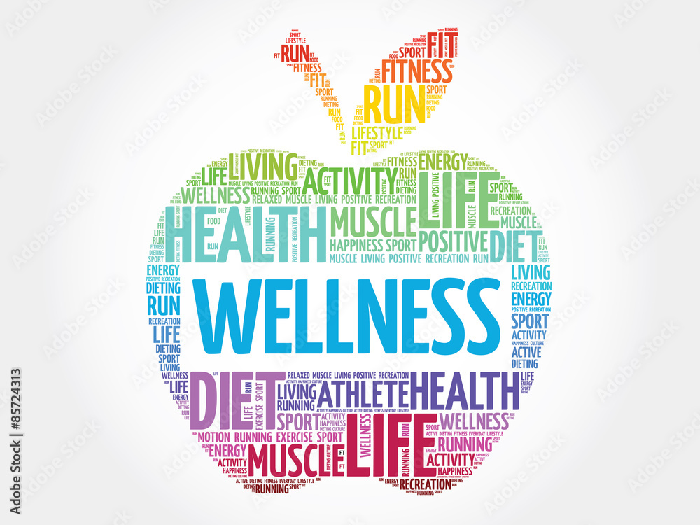 Wellness apple word cloud concept Stock Vector | Adobe Stock