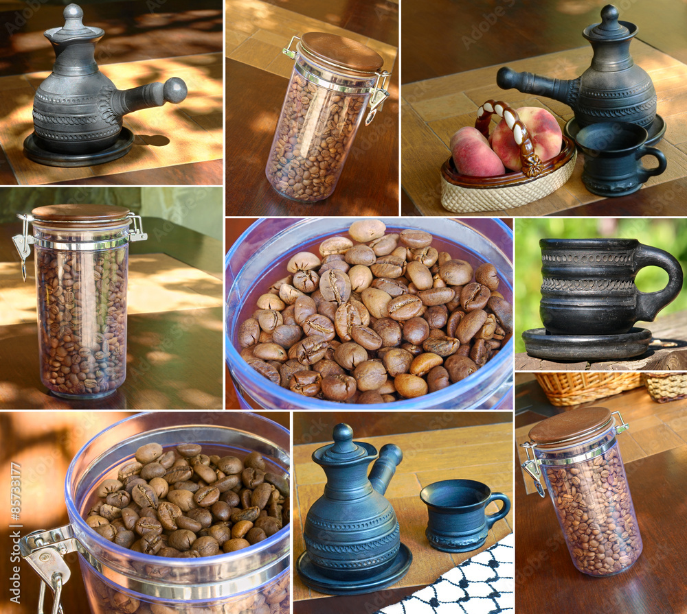 Collage with different images about coffee theme. Stock Photo | Adobe Stock