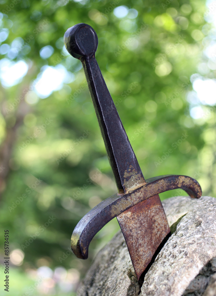 excalibur the famous sword in the stone Stock Photo | Adobe Stock