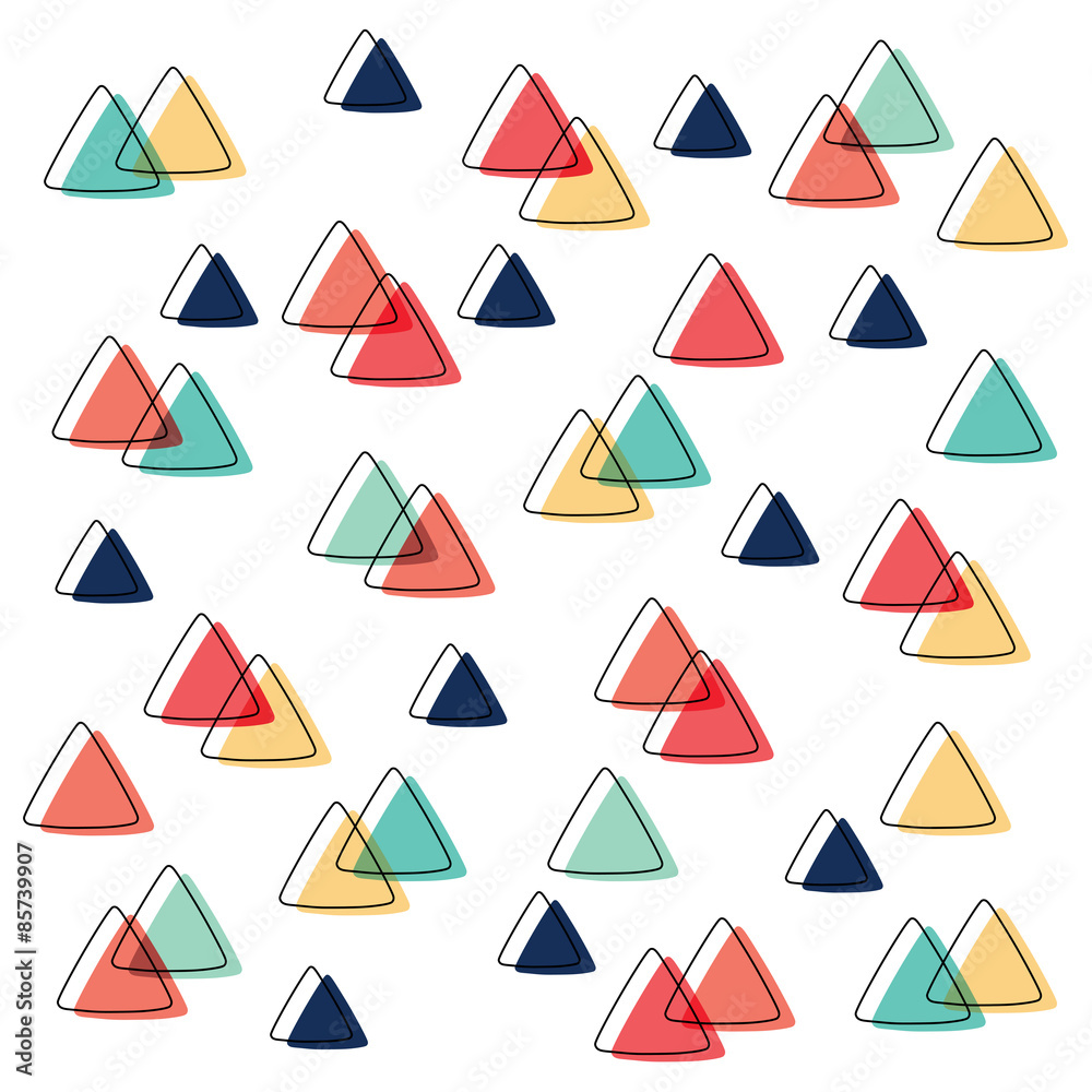 curved Triangle pattern pastel color and outline overlap Stock Vector ...