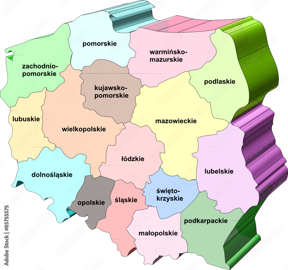 Mapa POLSKI Stock Vector | Adobe Stock