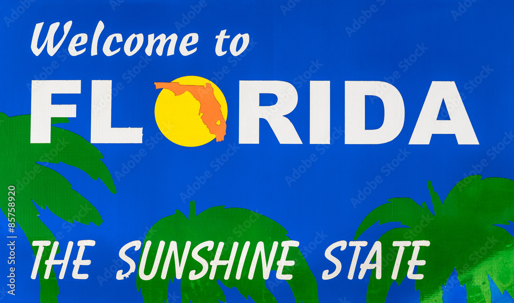 Welcome to Florida road sign Stock Photo | Adobe Stock