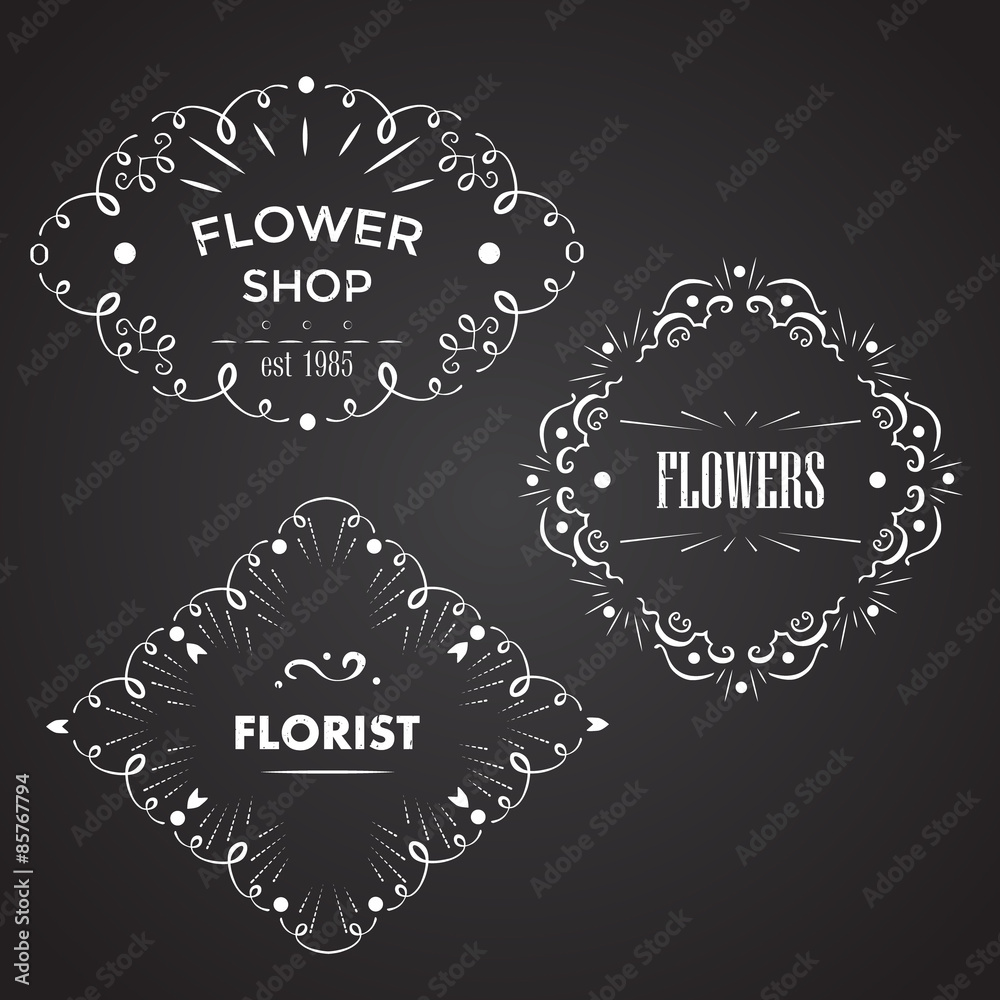 Vector design templates for florist and flower shops logos, emblem and ...