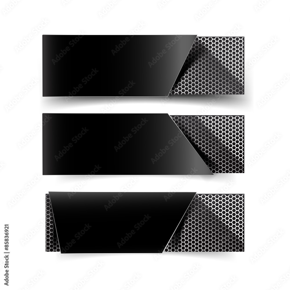 Set of metal chrome banner on white background vector illustrati Stock ...