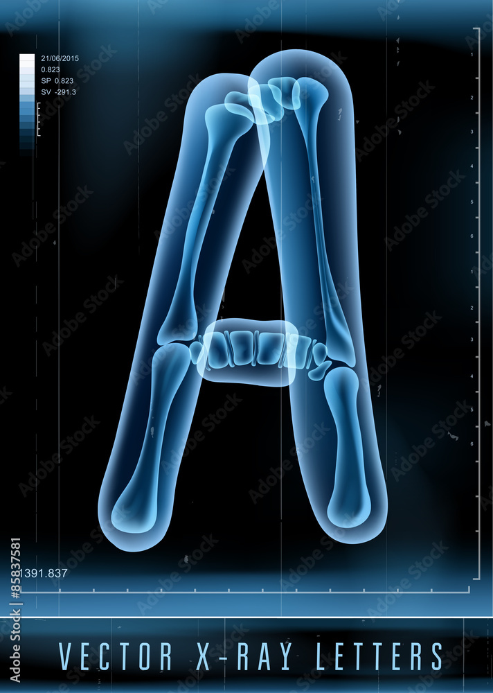 Vector blue 3D x ray style alphabet vector for unique logo or Stock ...
