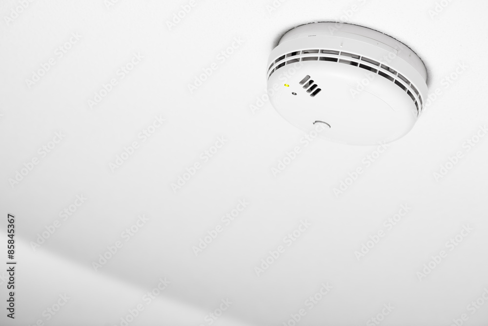 smoke detector of fire alarm, white background Stock Photo | Adobe Stock