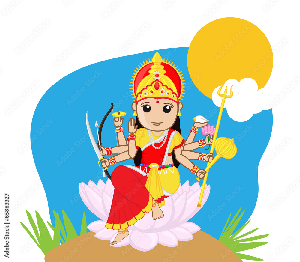 Indian Goddess - Durga Mata Stock Vector | Adobe Stock