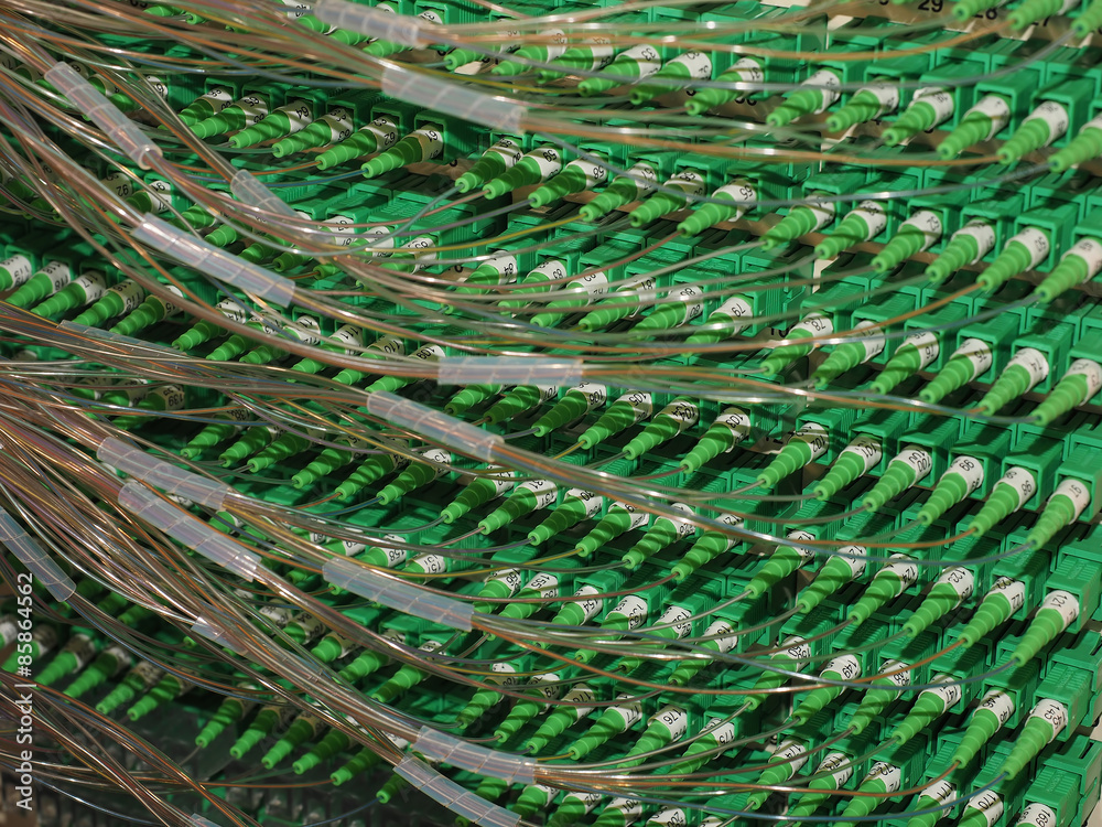 Foto de Fiber Optic Connectors in the back of a 576f Distribution Hub ...