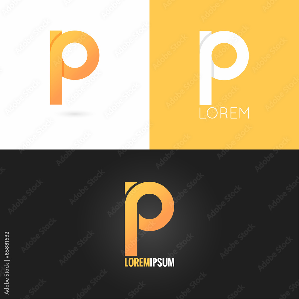 letter P logo design icon set background Stock Vector | Adobe Stock