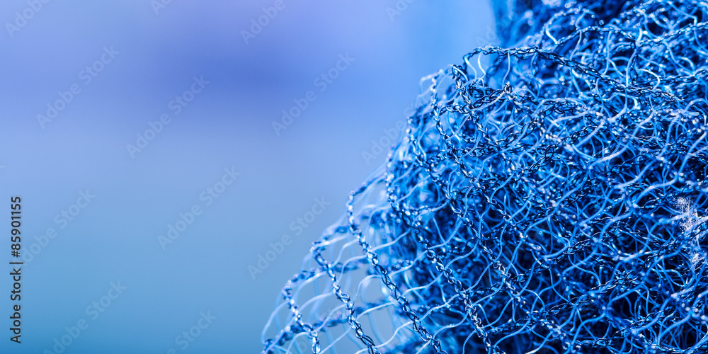 Blue fishnet, macro photography. Stock Photo | Adobe Stock