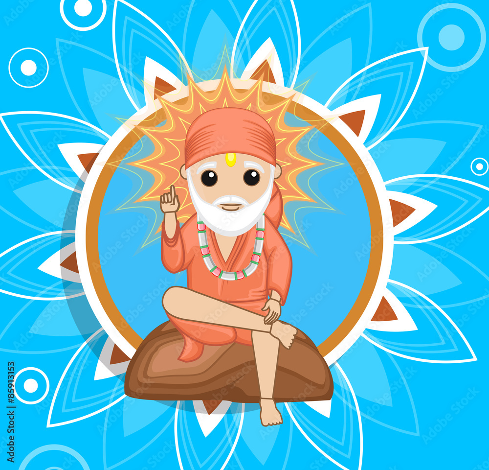 Jai Sai Baba - Indian Goddess Stock Vector | Adobe Stock