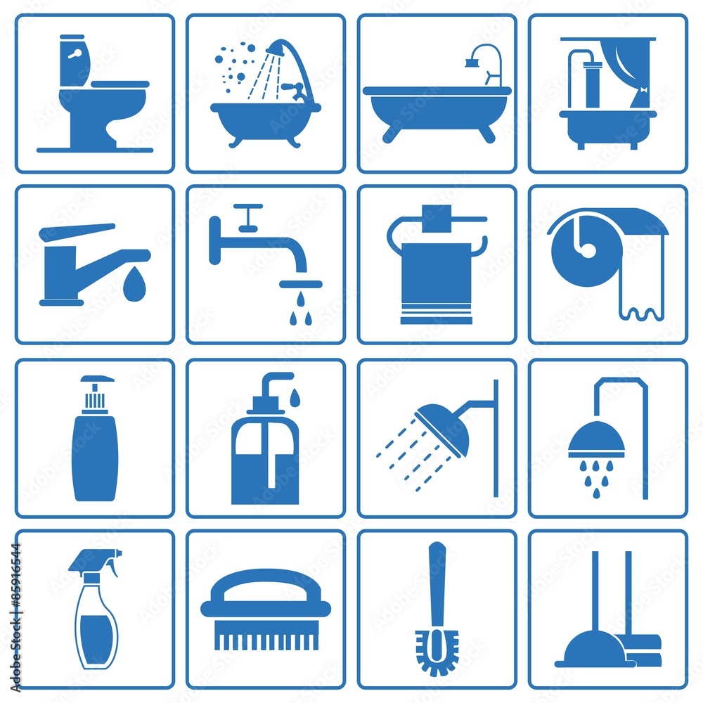 Blue Toilet Icon