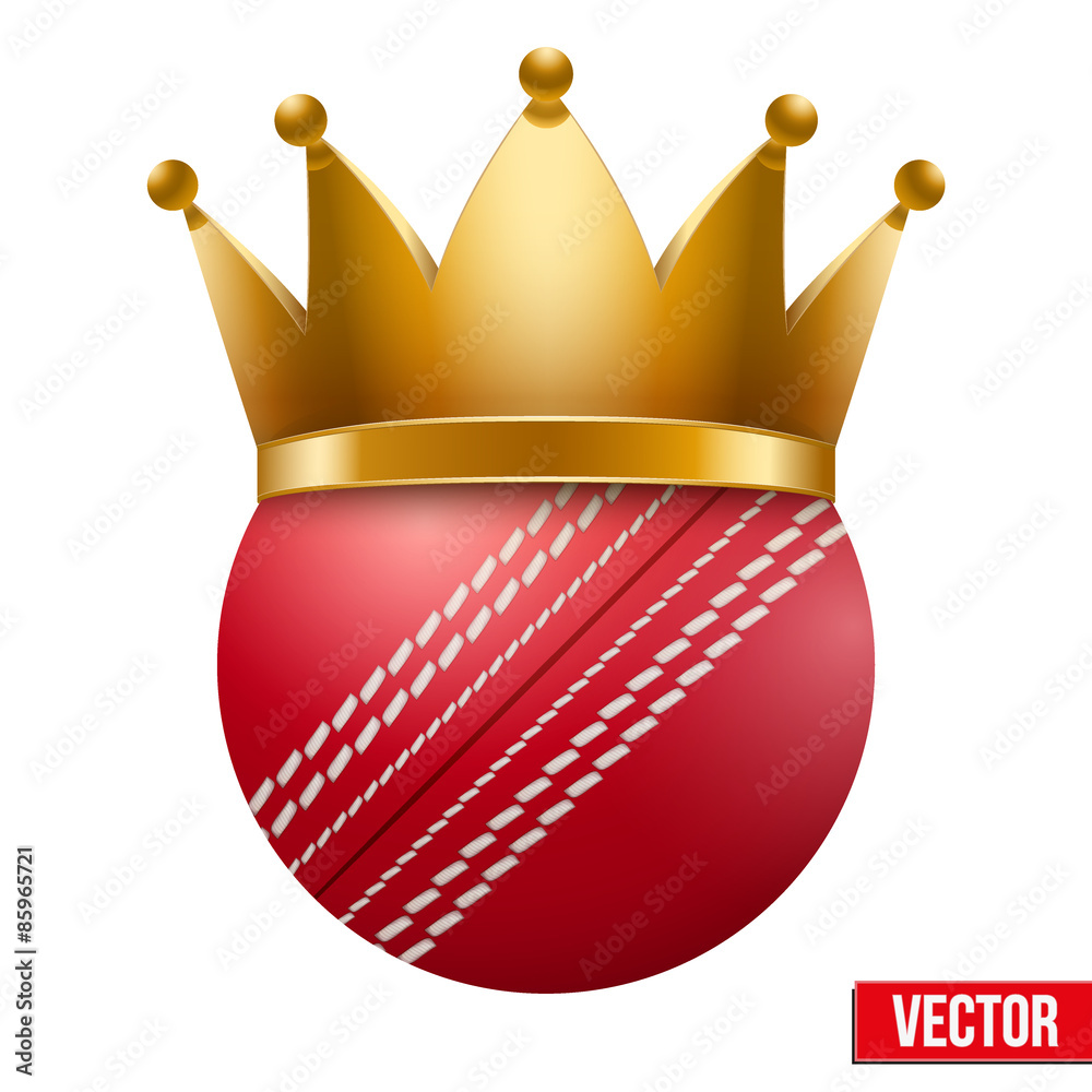 Cricket ball with royal crown Stock Vector | Adobe Stock