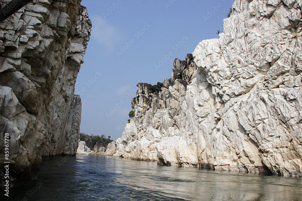 Marble Rocks at Bhedaghat Stock Photo | Adobe Stock