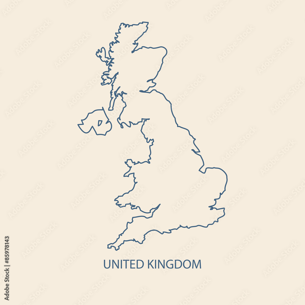 UK MAP VECTOR, UNITED KINGDOM MAP outline vector Stock Vector | Adobe Stock