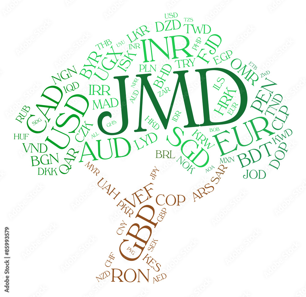 Jmd Currency Means Jamaican Dollars And Banknotes Stock Illustration ...