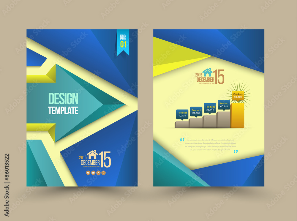 Abstract Arrows Brochure Flyer design Layout vector template in A4 size ...
