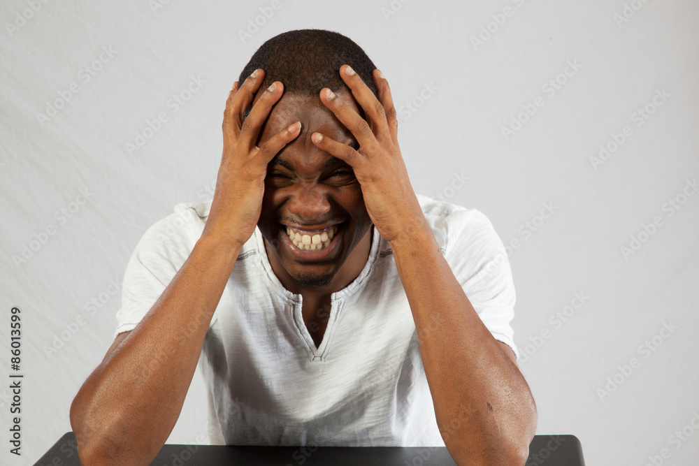 Black man frustrated Stock Photo | Adobe Stock