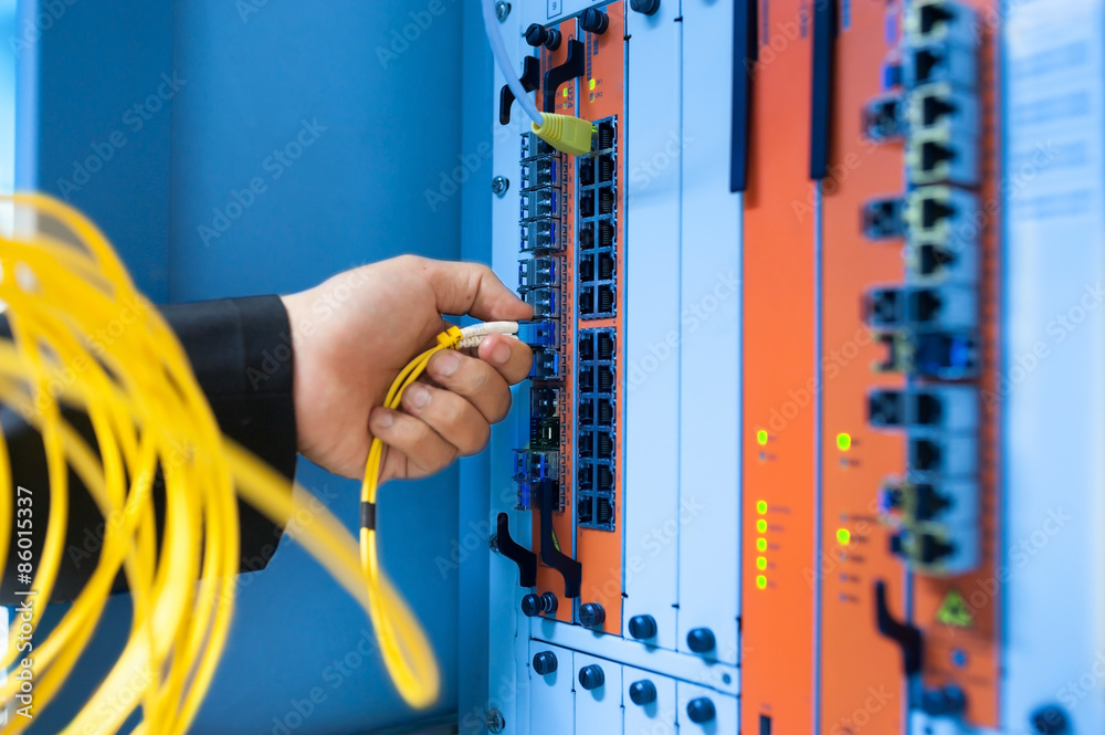 Fix network switch in data center room Stock Photo | Adobe Stock