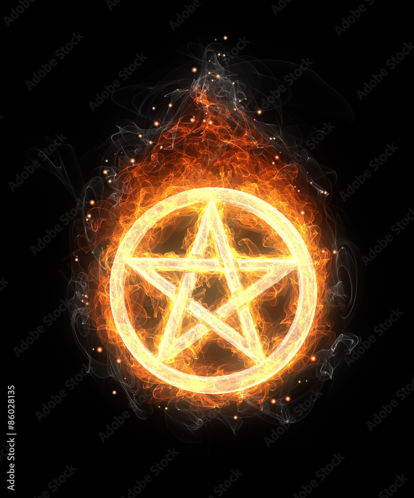 fire pentagram Stock Illustration | Adobe Stock