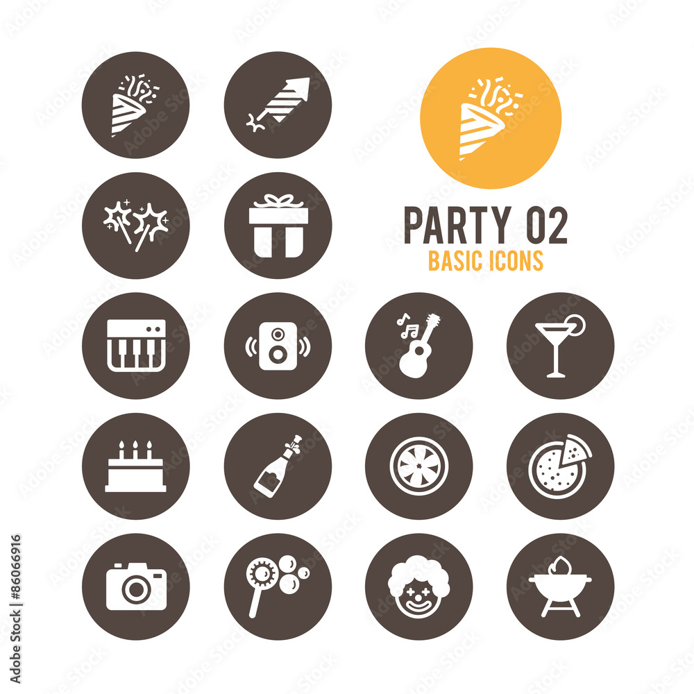 Party icon set. Vector illustration. Stock Vector | Adobe Stock