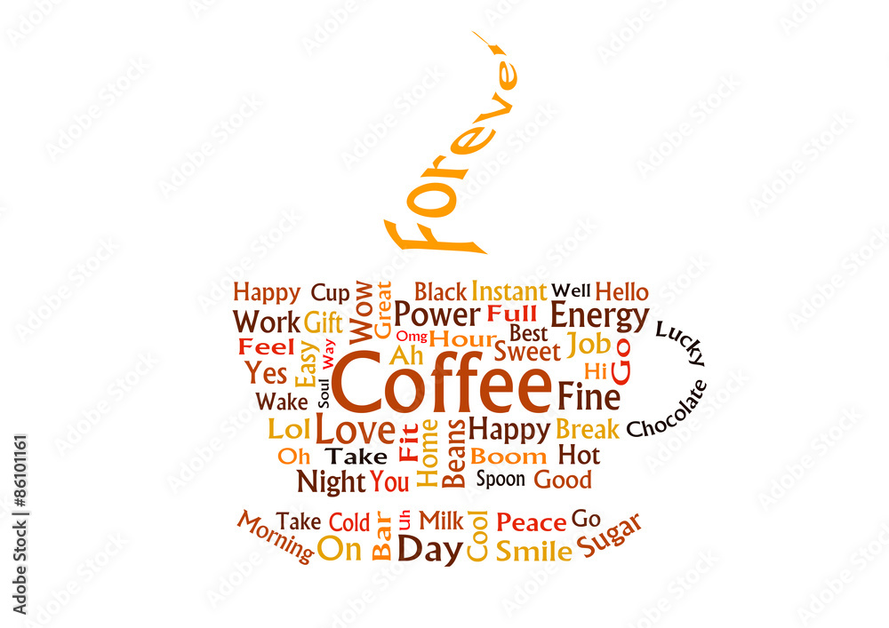 Coffee Word Cloud / Coffee Cup Stock Illustration | Adobe Stock
