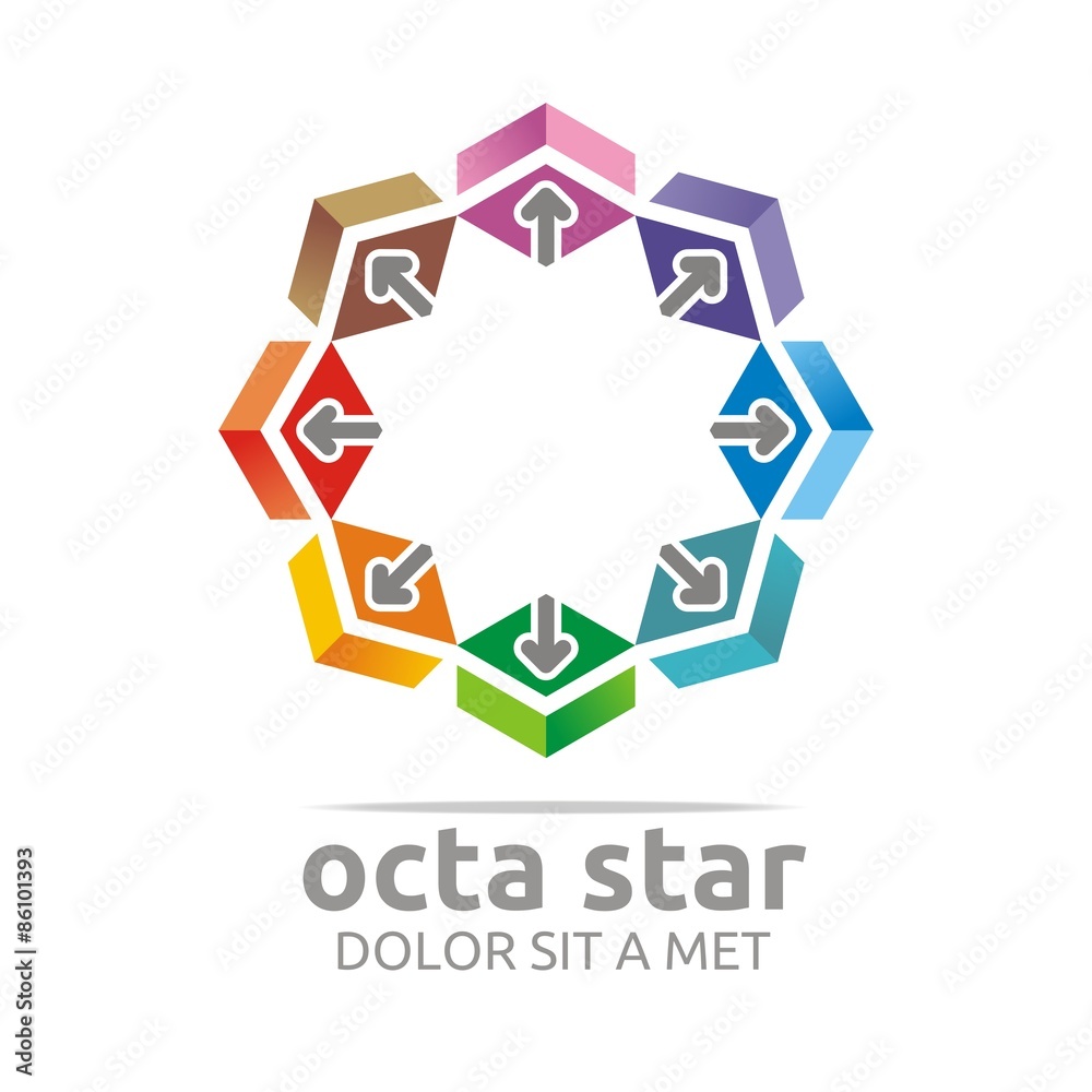 Vetor de Logo Octa Star House Arrow Design Icon Symbol do Stock | Adobe ...