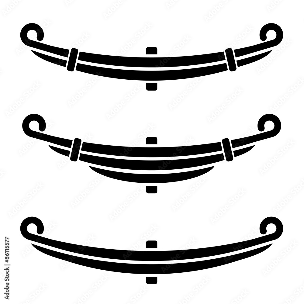 vector vehicle leaf spring black symbols Stock Vector | Adobe Stock
